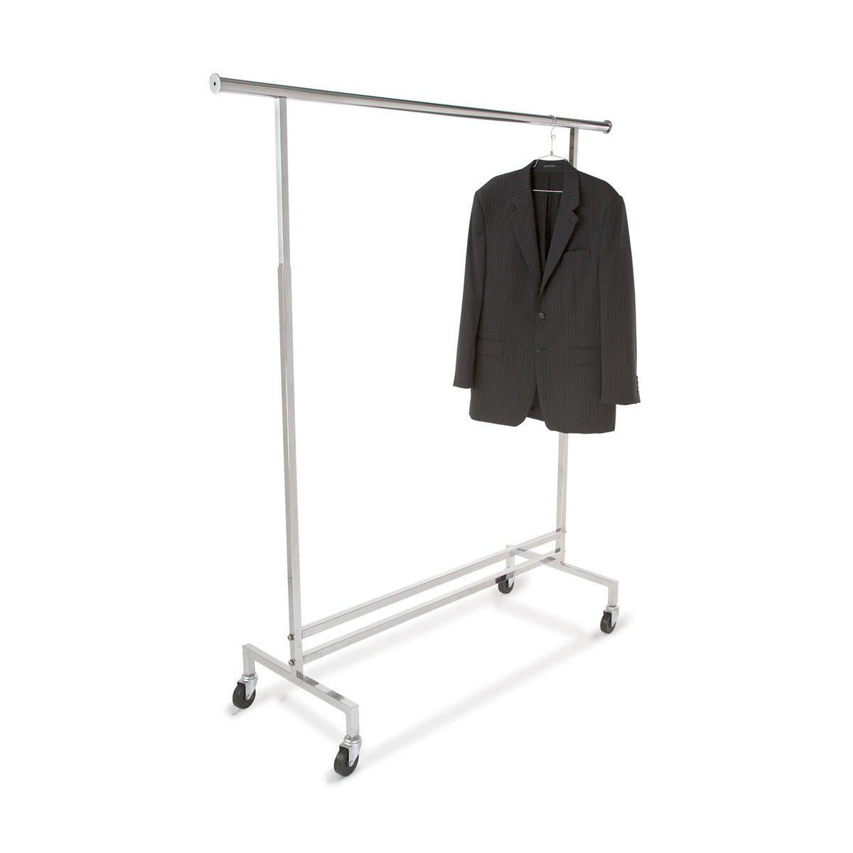 SINGLE HANGRAIL ROLLING RACK – LA DISPLAY AND FIXTURE